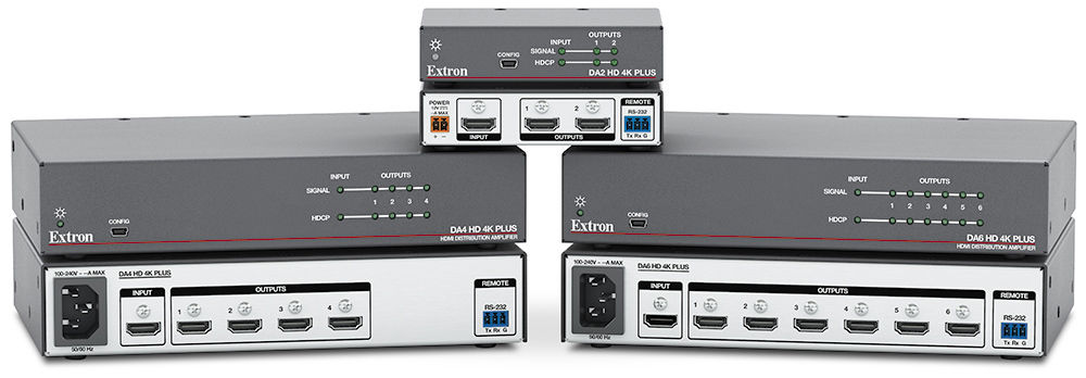 Extron DA4 HD 4K PLUS - 1:4 4K HDMI 2.0b Distribution Amplifier