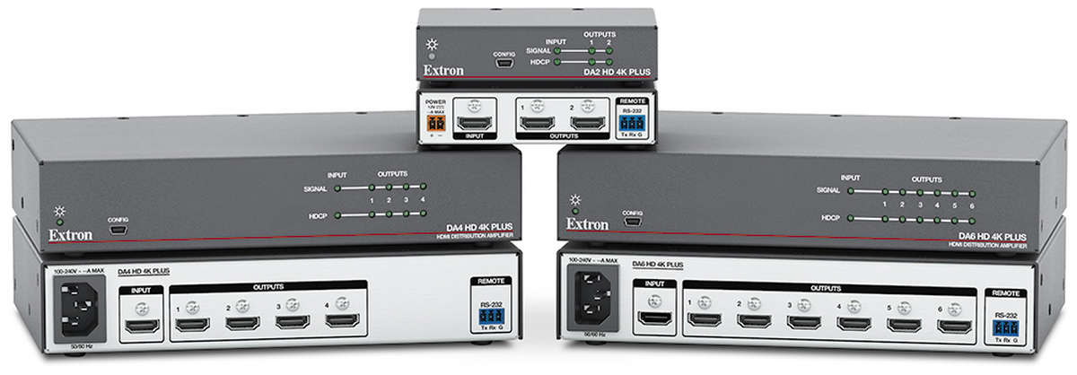 Extron DA6 HD 4K PLUS - 1:6 4K HDMI 2.0b Distribution Amplifier