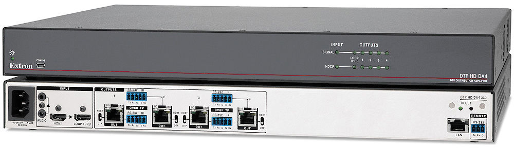 Extron DTP HD DA4 4K 330 - 1:4 DTP/HDBaseT HDMI distribution amplifier ...