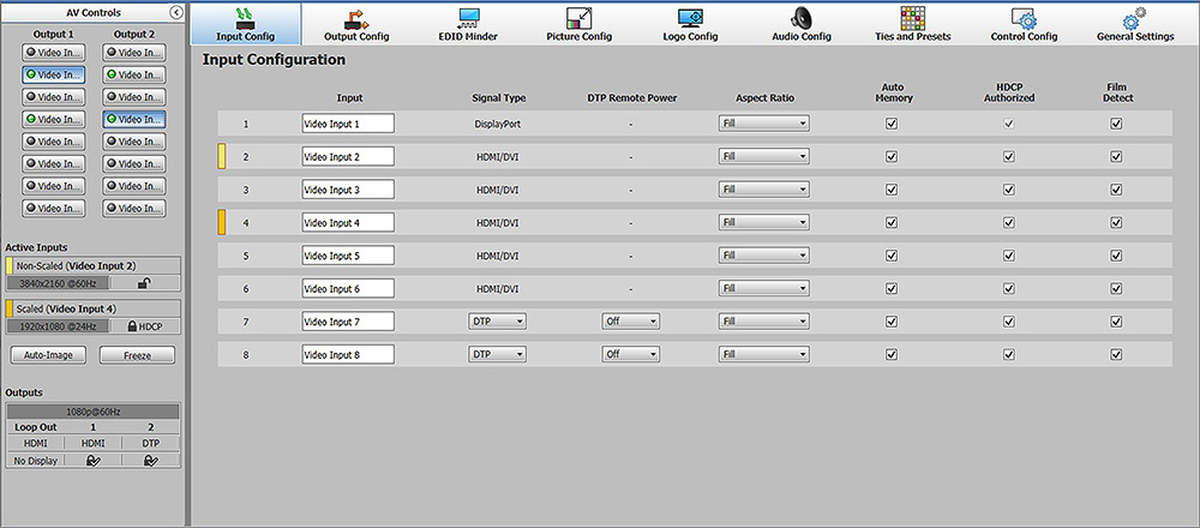 Extron DTP2 CrossPoint 82 - 8x2 4K/60 Scaling Presentation Matrix Switcher