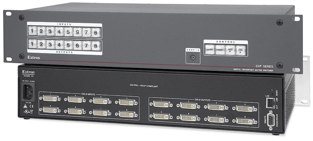 Extron DXP 84 DVI Pro - 8x4 HDCP-Compliant DVI Matrix Switcher with ...