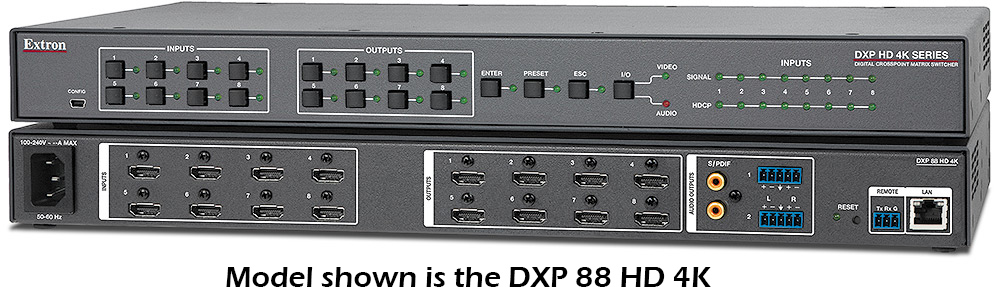 Extron DXP 88 HD 4K - 8x8 4K HDMI matrix switcher with 2 Audio Outputs