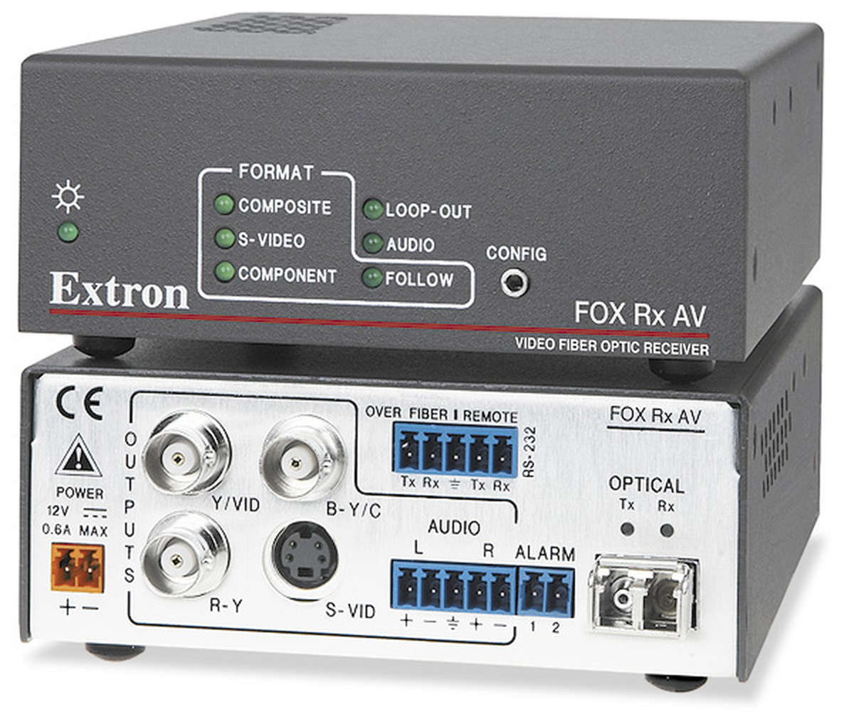 Extron FOX Rx AV SM - 1:1 Fiber Optic Receiver for Video, Audio, and RS ...