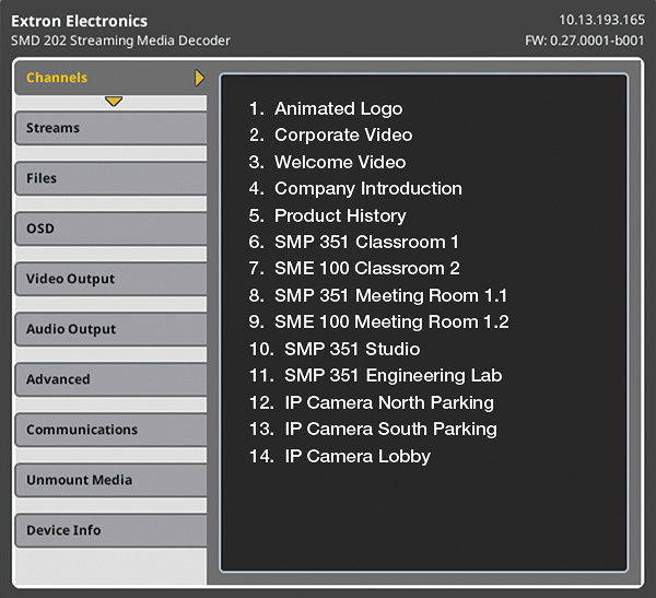 Extron SMD 202 - H.264 Streaming Media Player and Decoder