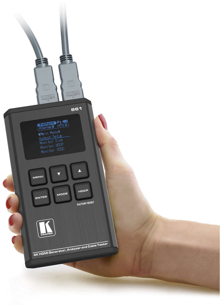 Kramer 861 - 18G 4K HDR Pocket Signal Generator, Analyzer and Cable Tester