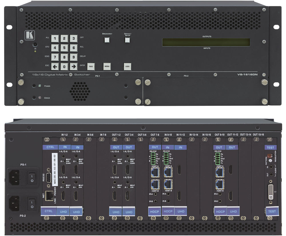 Kramer VS-1616DN - 16x16 Modular Multi-Format Digital Matrix Switcher ...