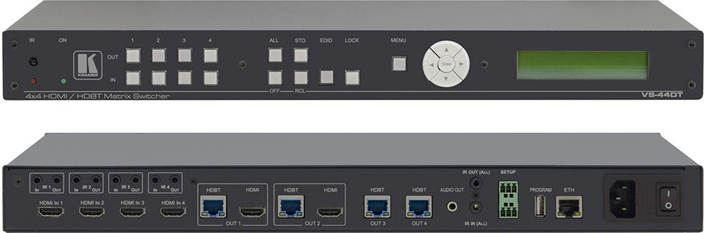 Kramer VS-44DT - 4x4 4K HDMI/HDBT Matrix Switcher