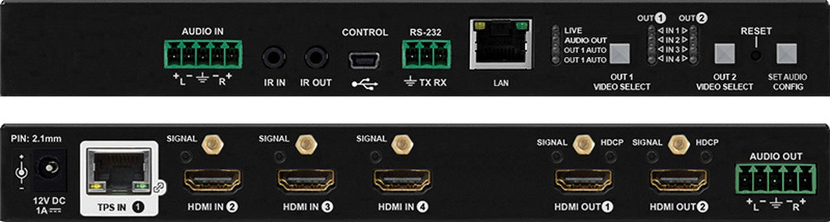 Lightware MMX4x2-HT200 - 4x2 HDMI and HDBaseT Matrix Switcher