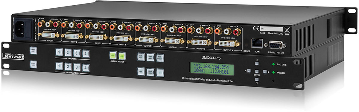 Lightware UMX4x4-Pro2 - 4x4 Universal Matrix Switcher