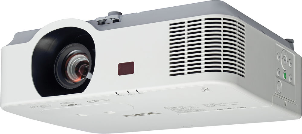 NEC P554U projector throw chart and tables from Ivojo Multimedia Ltd.